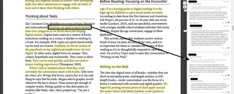 “I Love This Insight, Mary Kate!”: Social Annotation Across Two ELA ...